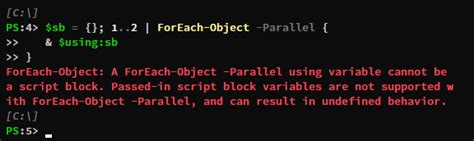 Share Functioninfo And Execute It With Using When Using `foreach Object Parallel` Causes