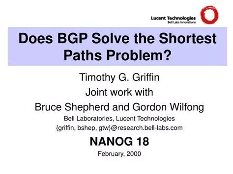 Ppt Does Bgp Solve The Shortest Paths Problem Powerpoint
