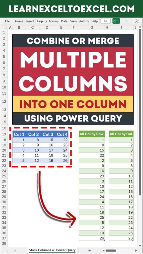 combine multiple columns into one using power query in 2024 microsoft excel tutorial data