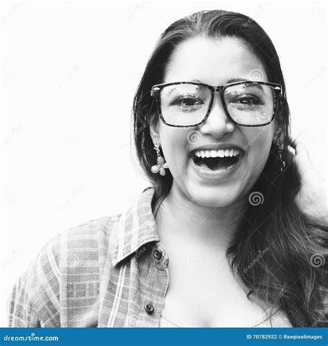 Woman Posing Portrait Fashionable Nerd Concept Stock Photo Image Of Fashionable Model