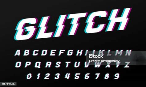 포스터에 대 한 글리치 글꼴입니다 만화 복고풍 게임 알파벳입니다 빈티지 미래 서체 편집 및 레이어 배너에 대한 팝 아트 스타일의 벡터 현대 크롬 문자 컴퓨터 글자에 대한