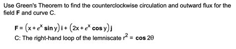 solved use green s theorem to find the counterclockwise
