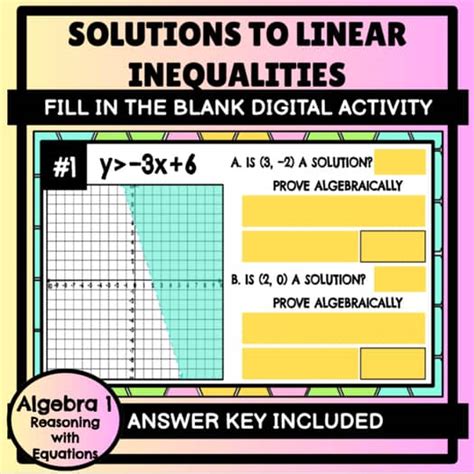 Solutions To Linear Inequalities Activity Graphically And Algebraically