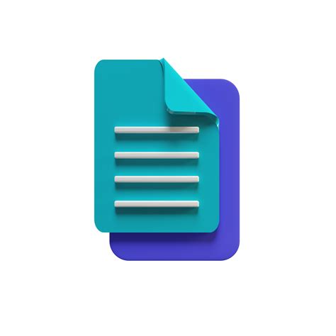 Document Icon With D Rendering Style PNG