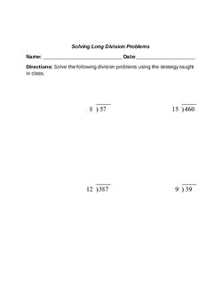Solving Long Division Problems Lesson Plan Education Com