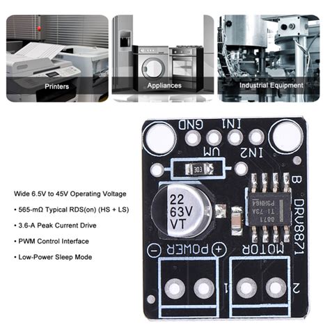 Dc Motor Driver Board Drv8871 Bob Drive Module 3 6a Pwm Control Port For Printer Electric