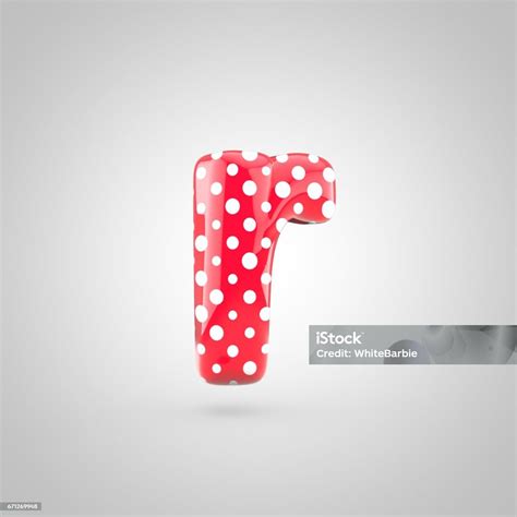 흰색 배경에 고립 된 흰색 도트 빨간색 알파벳 편지 R 소문자 0명에 대한 스톡 벡터 아트 및 기타 이미지 0명 3차원 형태 그림자 Istock