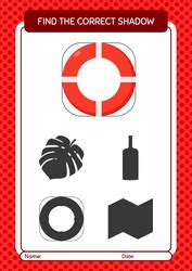 Find The Correct Shadows Game With Summer Icon Vector Image