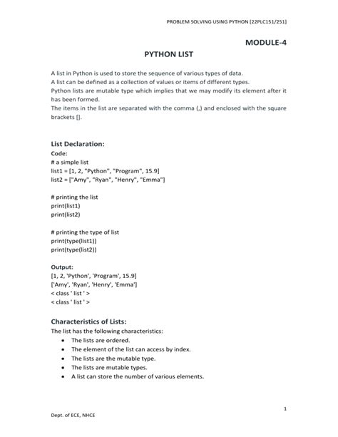 List And Tuples