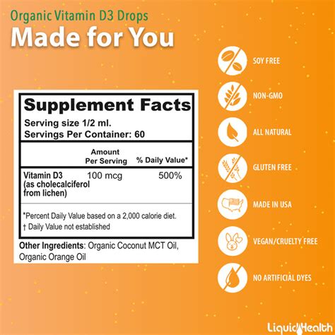 Organic Vegan Vitamin D3 Liquid Drops — Liquid Health Wholesale