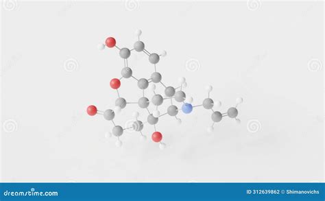 Naloxone Molecule 3d Molecular Structure Ball And Stick Model Structural Chemical Formula