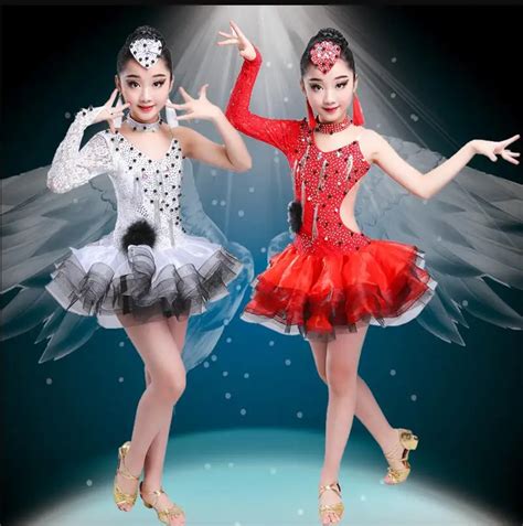 Латинские платья для фламенко бальных танцев соревнований для девочек блесток Сальса Румба