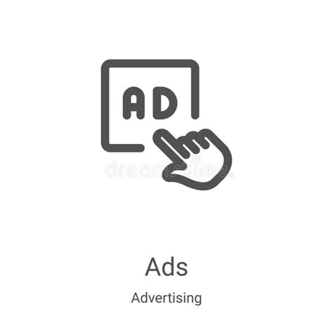 Ads Icon Vector From Advertising Collection Thin Line Ads Outline Icon Vector Illustration