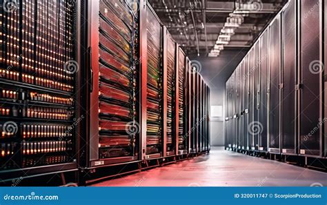 Data Center Server Room Aisle Stock Image Image Of Connectivity