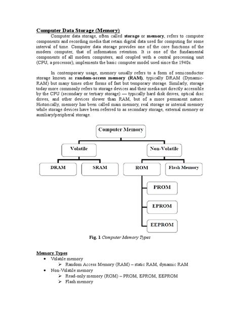 computer memory pdf random access memory computer data storage