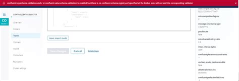 Error When Enabling Schema Validation Through Control Center Web Ui