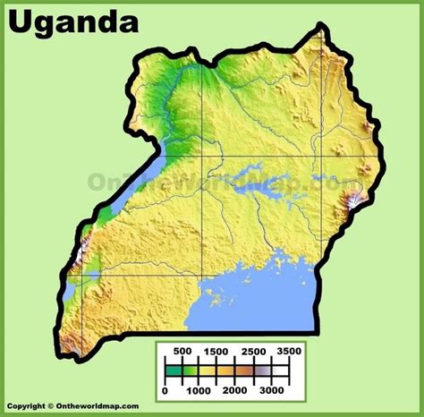 Uganda Physical Map Physical Map Map Uganda