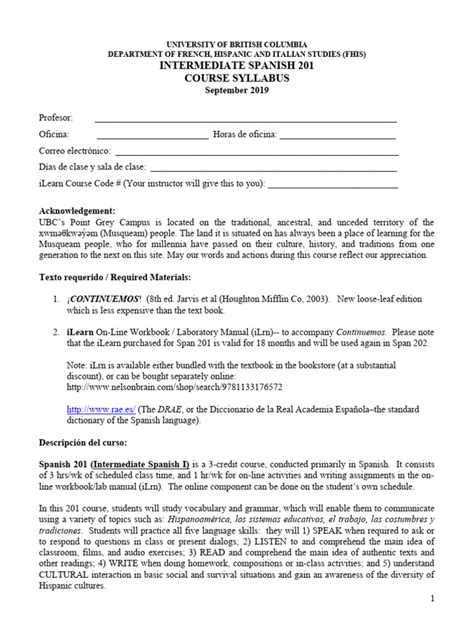 201 Syllabus Sept2019 Pdf Linguistics