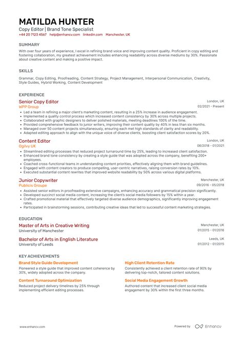 Editor Cv Examples And Guide For 2025 Editor Cv Examples And Guide For 2025