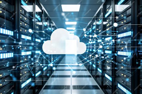 Cloud Computing Data Center With Server Racks Big Data Technology And