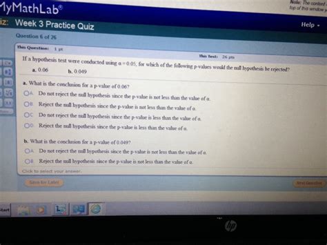 Solved If A Hypothesis Test Were Conducted Using A 0 05