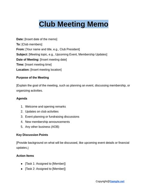 Meeting Memo