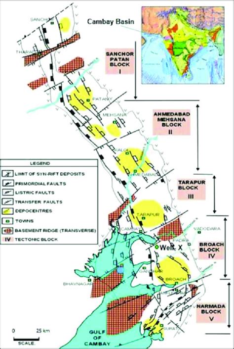 Tectonic Map Of Cambay Basin After Kundu Et Al 1993 Download Scientific Diagram
