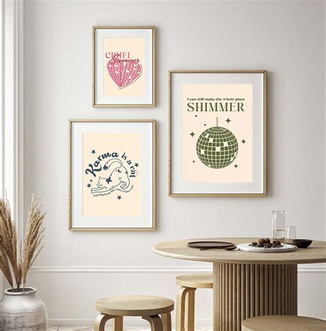 Swiftie Art Set Of 3 Gallery Wall Bundle Set Of Three Prints Lover Midnights Eras Tour