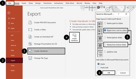 how to print powerpoint with notes step by step