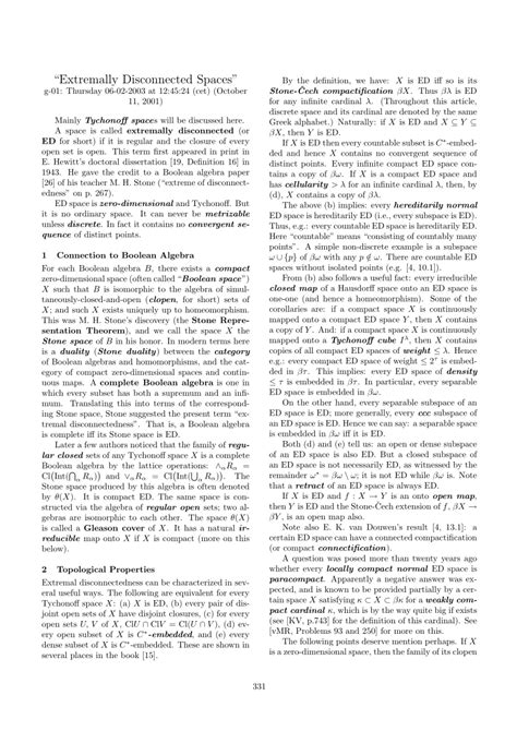 Pdf Extremally Disconnected Spaces