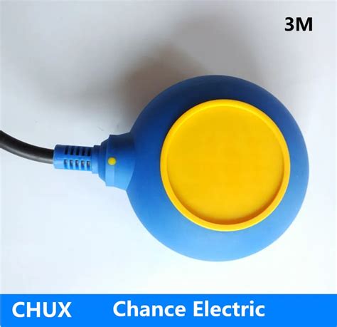 3m Cable Float Switch For Industry Liquid Fluid Level Sensor Yellow Blue Color Round Type Float