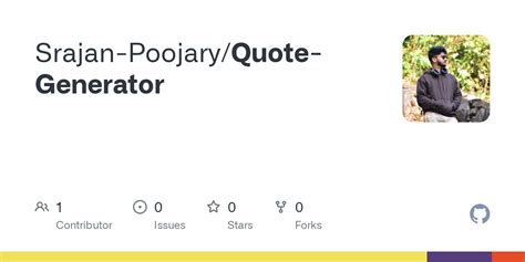 GitHub Srajan Poojary Quote Generator