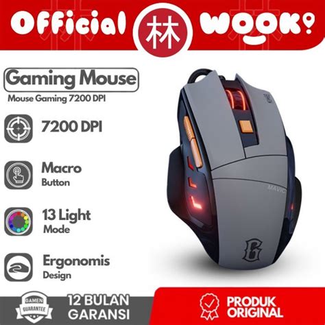 Jual Gamen Gm300 Mouse Gaming Wired 7200 Dpi Macro Button Mouse Usb Rgb