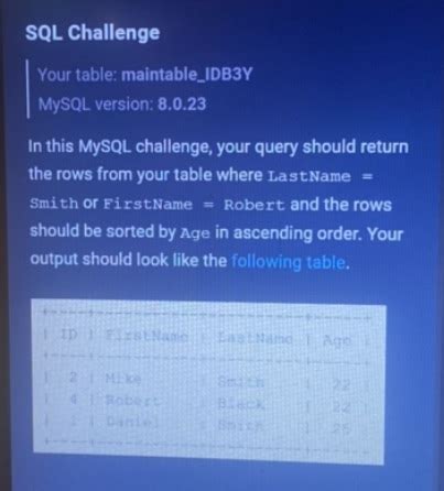 SQL Challenge Your Table MaintableIDB3Y MySQL StudyX
