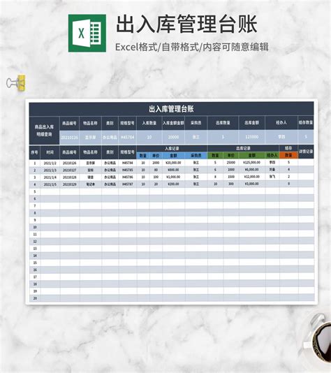 简约出入库管理台账excel模板完美办公