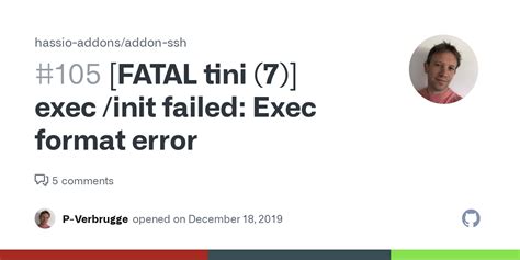 Fatal Tini 7 Exec Init Failed Exec Format Error · Issue 105 · Hassio Addonsaddon Ssh