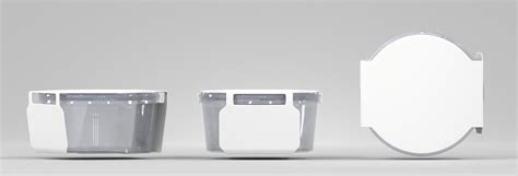 3d 흰색 판지 라벨 측면 및 상단보기가있는 둥근 투명 플라스틱 식품 용기 포장 디자인을위한 빈 종이 포장 격리 된 3d 렌더링 세트가있는 사실적인 모형 투명 상자 테이크