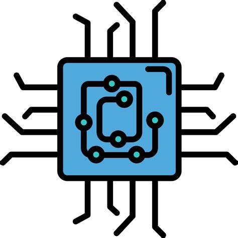 Circuit Or Computer Chip Icon In Blue Color 24197663 Vector Art At Vecteezy