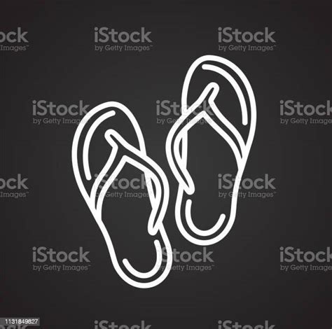 플립 플롭 라인 아이콘 그래픽 및 웹 디자인에 대 한 검은 배경에 현대 간단한 벡터 기호 인터넷 개념입니다 웹사이트 디자인 웹 버튼 또는 모바일 앱에 대 한 최신 유행