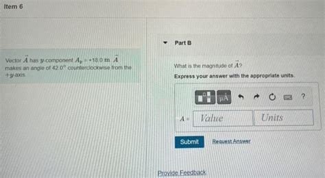 Solved Vector A Has Y Component Ay 18 0 M A Makes An