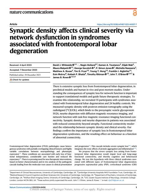 Pdf Synaptic Density Affects Clinical Severity Via Network