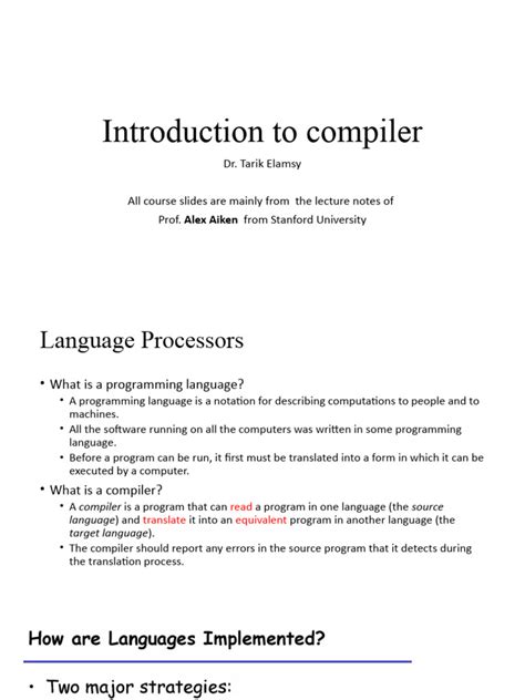 Chapter 1 Introduction To Compiler Pdf Compiler Computer Program