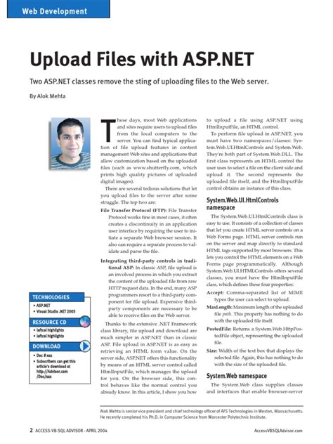 Aspnet File Upload Made Easy Pdf Web Server Internet And Web