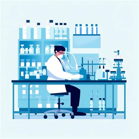 Premium Ai Image Flat Illustration Of A Chemist In An Industrial Lab