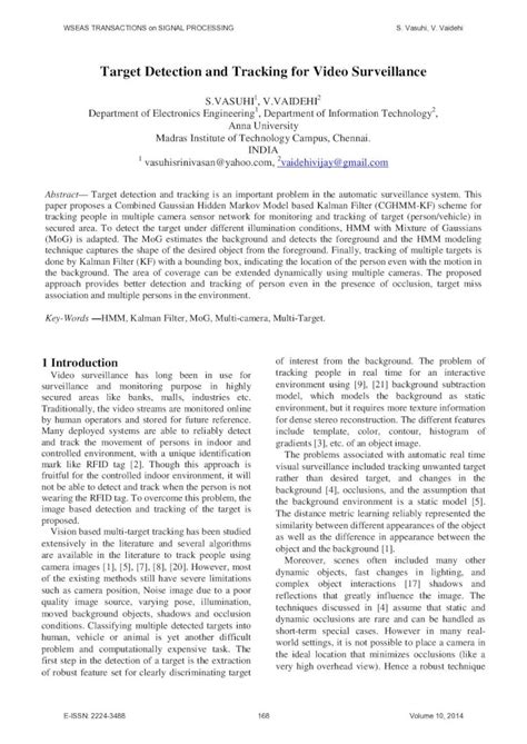 pdf target detection and tracking for video surveillance— target