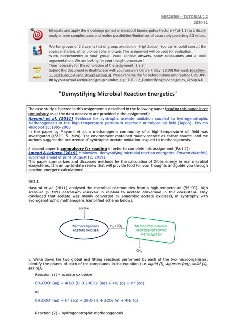 Tut 12 Demystifying Microbial Reaction Energetics Answers 2020