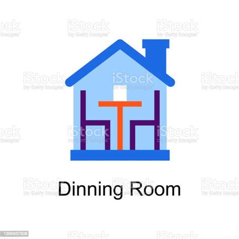 다이닝 룸 벡터 플랫 아이콘 디자인 일러스트레이션 화이트 백그라운드 Eps 10 파일에 주택 개선 기호 가구에 대한 스톡 벡터 아트 및 기타 이미지 Istock