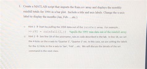 Create A Matlab Script That Imports The Raincsv