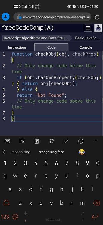 Basic Javascript Testing Objects For Properties Curriculum Help