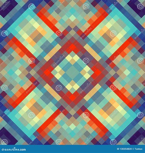 Geometric Abstract Symmetric Pattern In Pixel Art Style Stock Vector Illustration Of